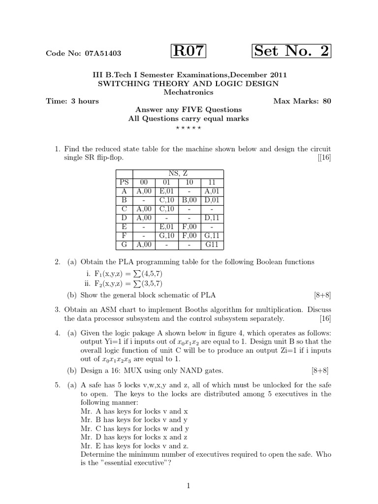 Switching Theory and Logic Design | PDF | Electrical Engineering ...