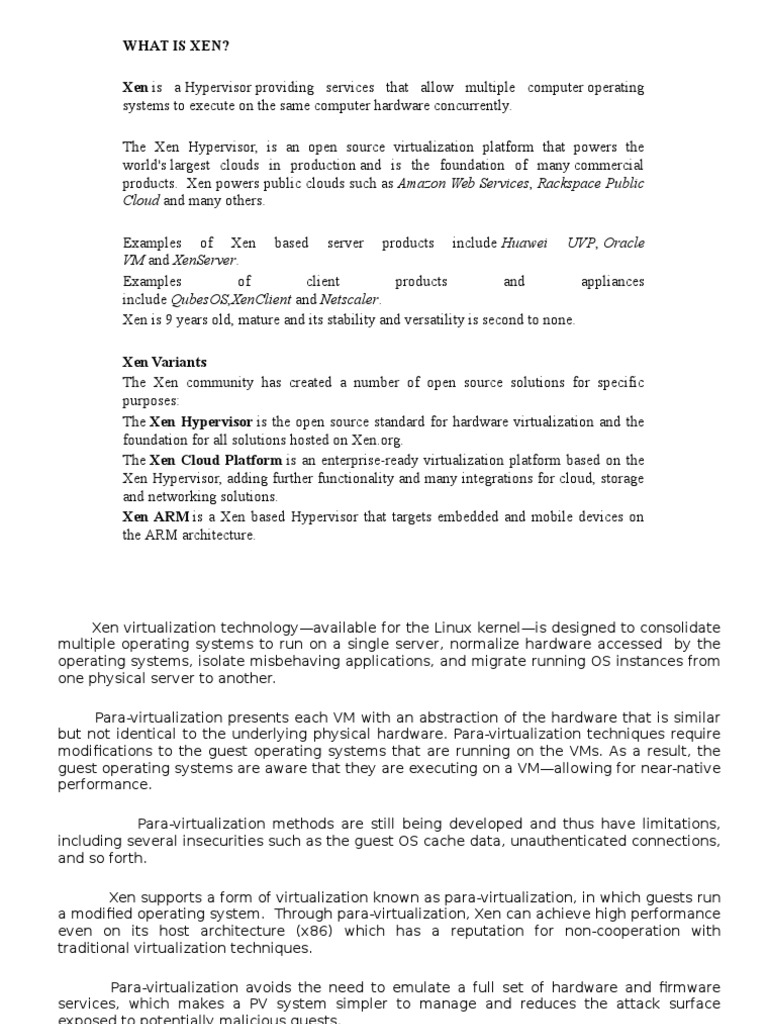What is Xen Virtualization - An Introduction to Xen Hypervisor | PDF ...
