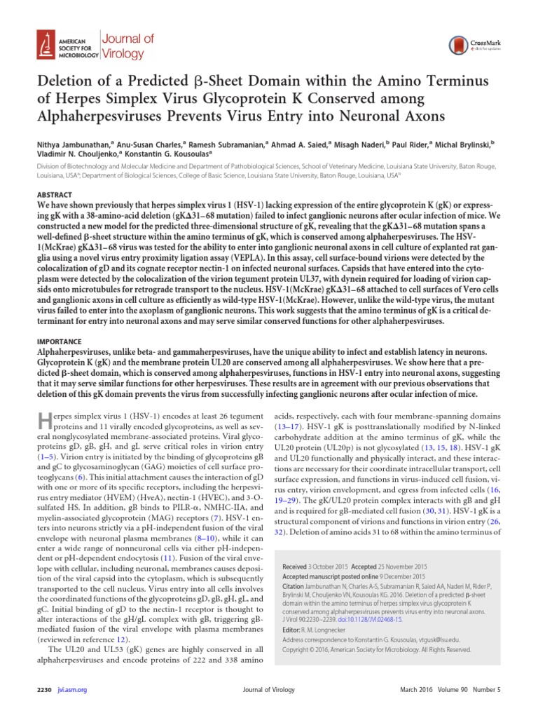2016 J Virol 90 2230-9 | PDF | Virus | Proteins