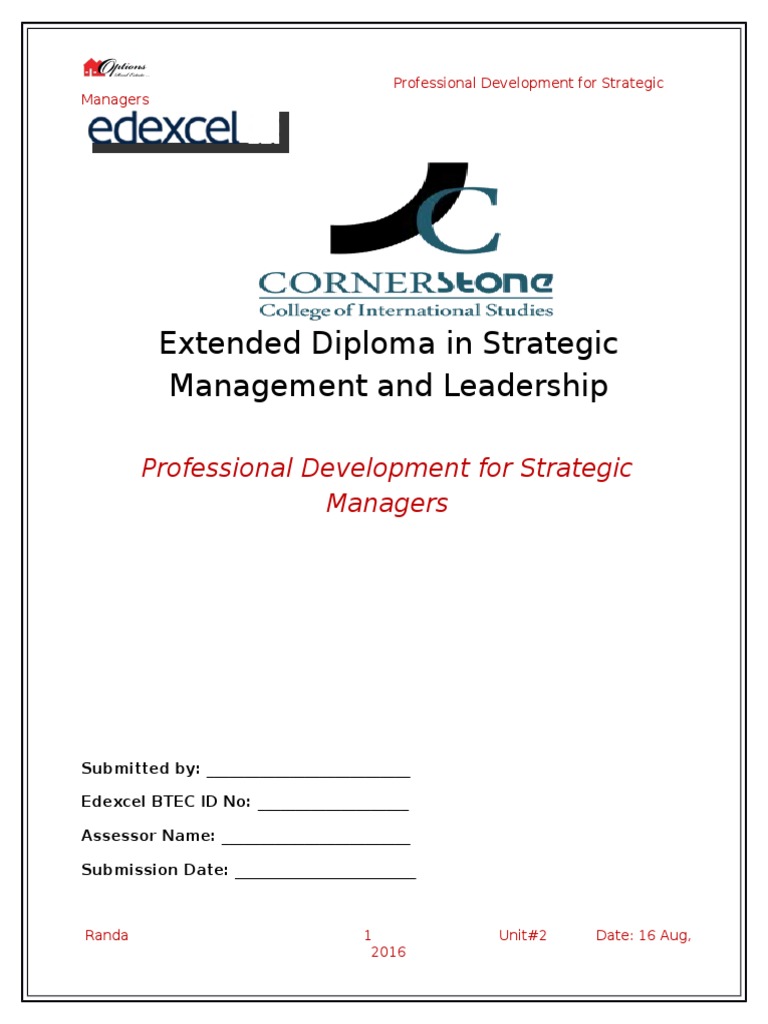 Extended Diploma in Strategic Management and Leadership: Professional ...