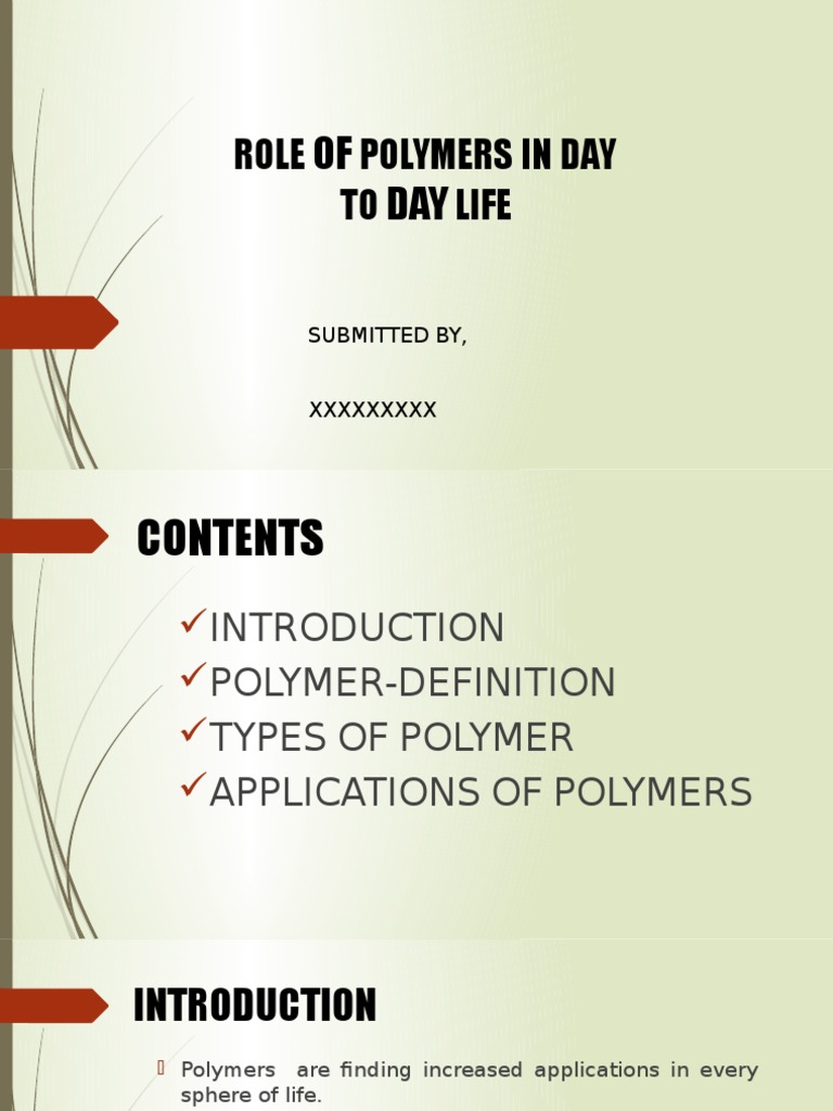 Role of Polymers | PDF | Polymers | Polyethylene