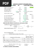 Design of Random Rubble Masonry Retaining Wall | PDF | Friction | Bending