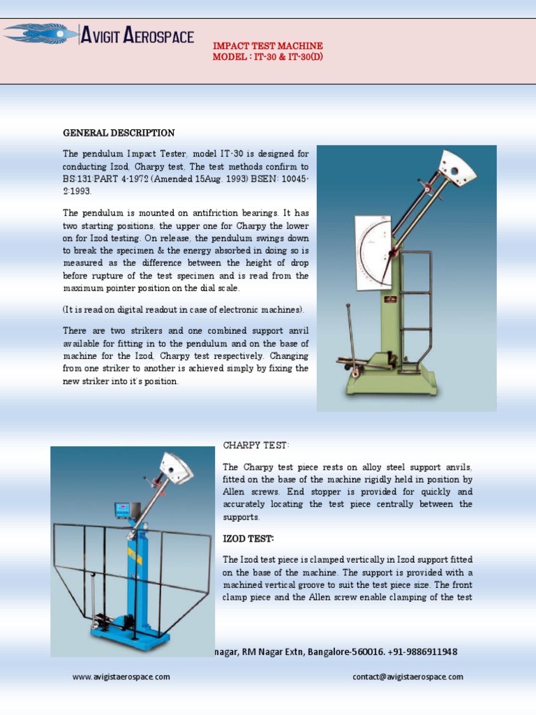 Impact Test Machine | PDF