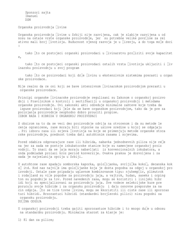 Organska Proizvodnja | PDF