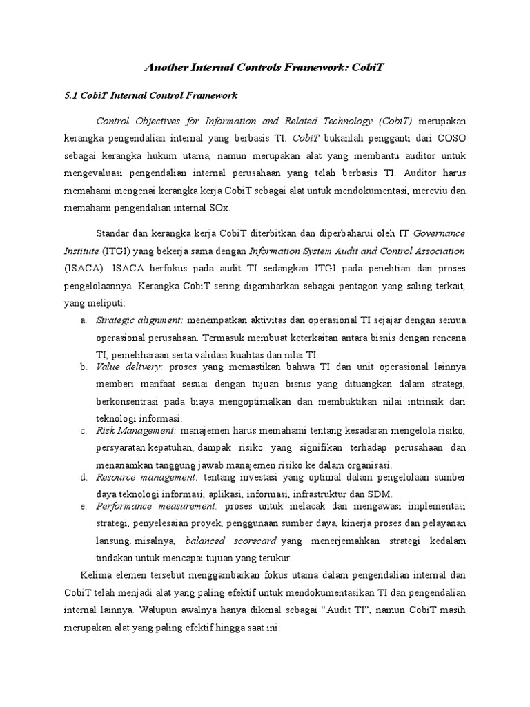 RMK Bab 5 CobiT | PDF