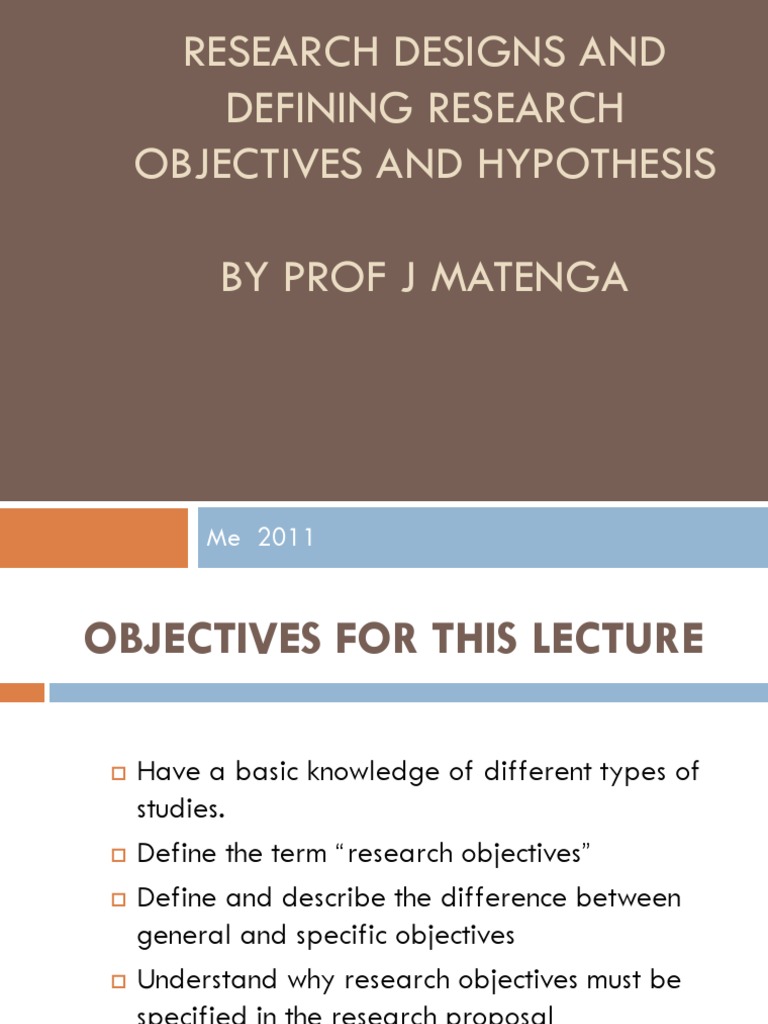 Objectives and Hypothesis | Cohort Study | Health Sciences