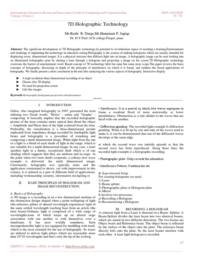 7d Holograms | PDF | Holography | Interferometry