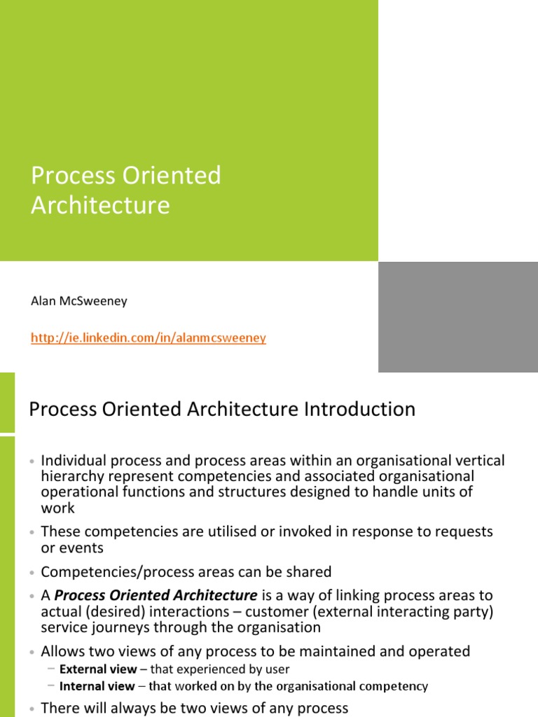 Process Oriented Architecture | PDF | Business Process | Strategic ...