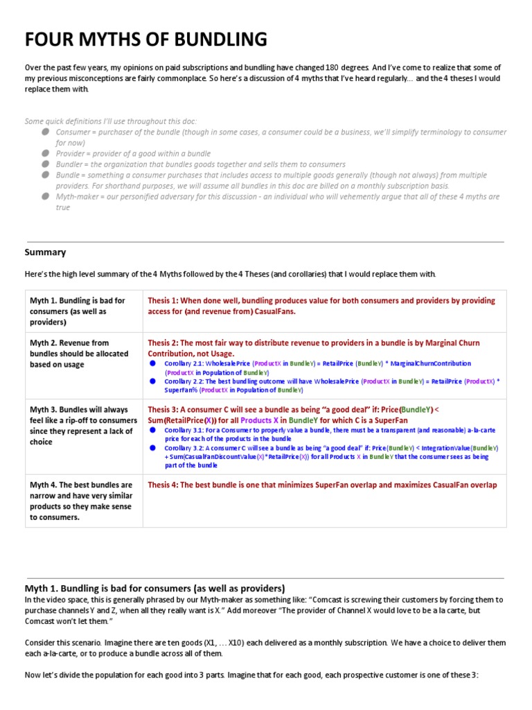 Four Myths of Bundling | PDF