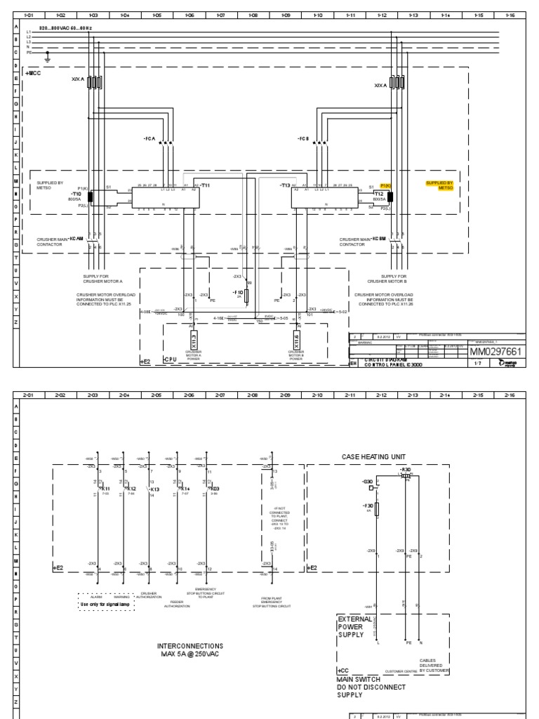 Circuit Diagram for Metso IC3000 Control Panel for Crusher Automation ...