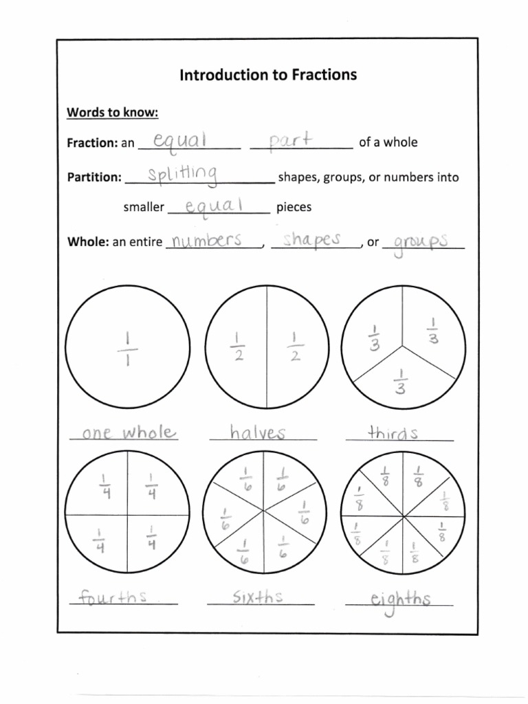 Fractions Journal Pages | PDF | Teaching Methods & Materials