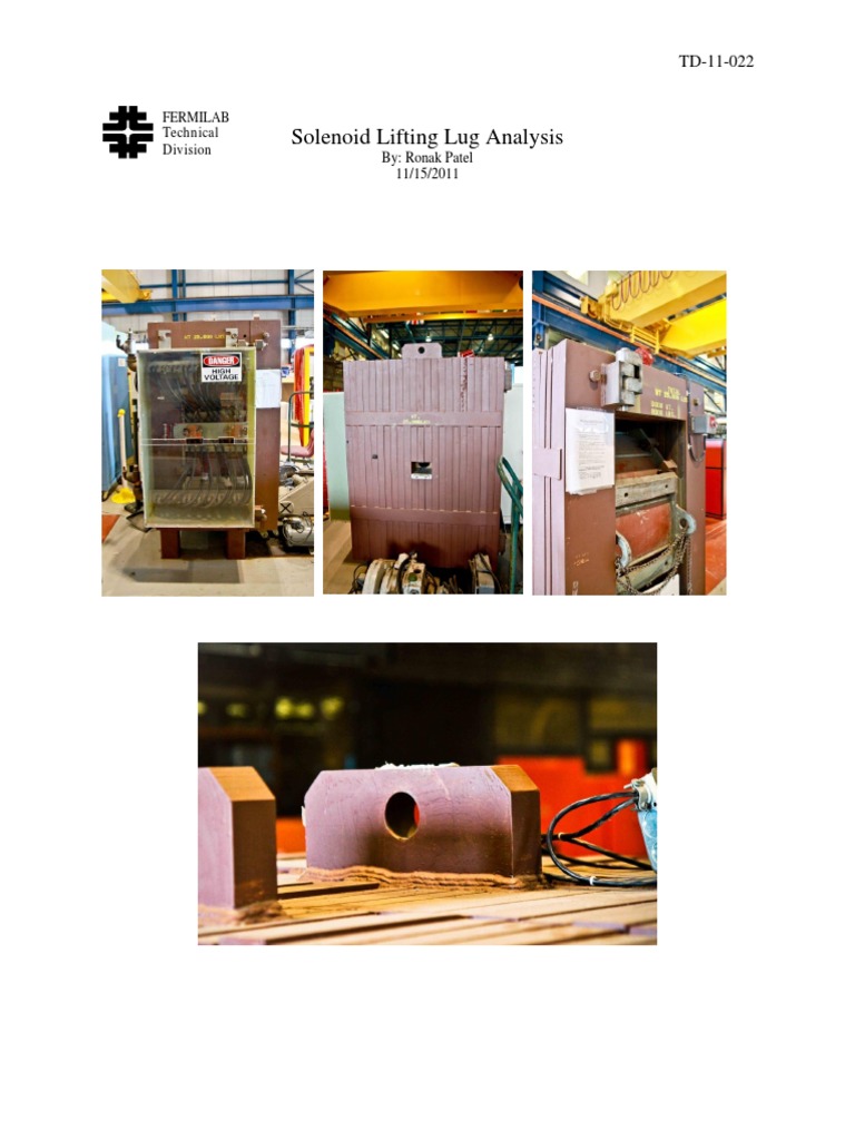 Solenoid Lifting Lug Analysis | PDF | Stress (Mechanics) | Strength Of ...