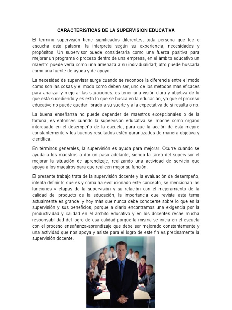 Caracteristicas de La Supervision Educativa | PDF | Psicoanálisis ...