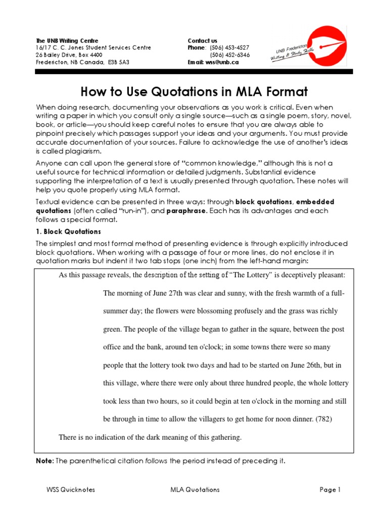 How To Use Quotations in MLA Format | PDF | Ellipsis | Text