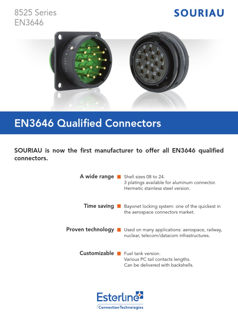 EN3646 Qualified Connectors | Electrical Connector | Manufactured Goods