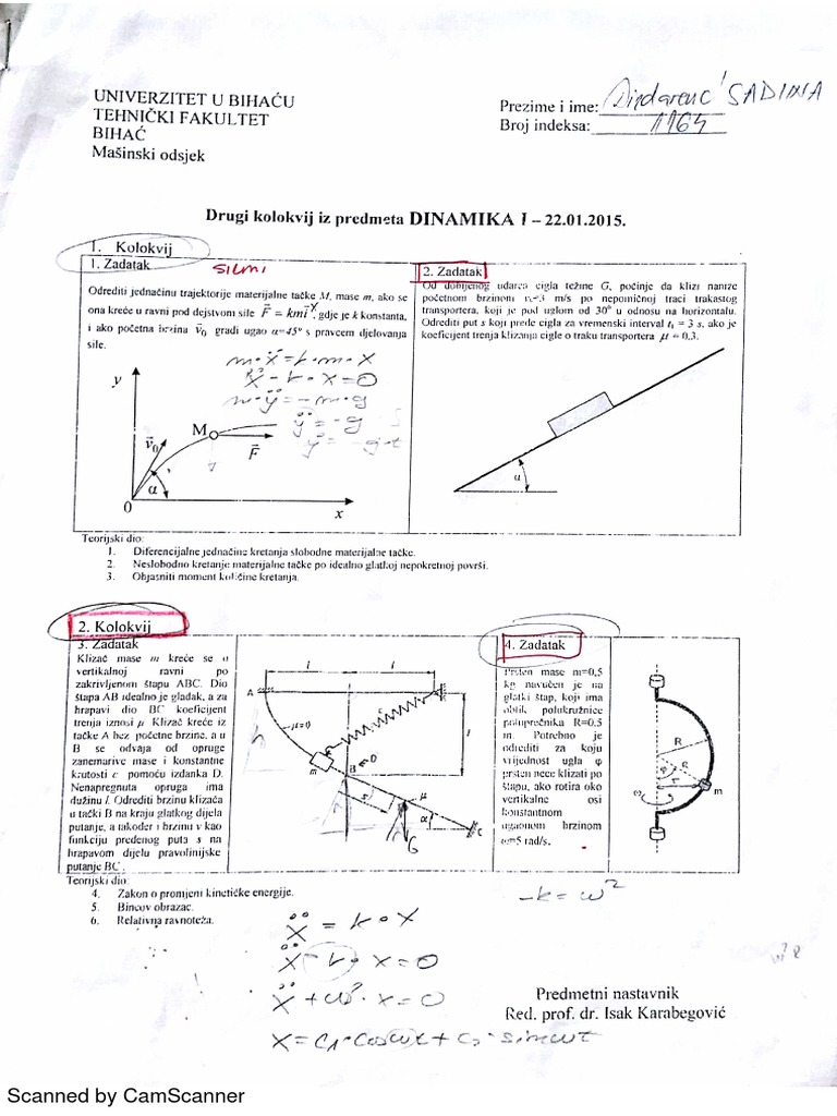Dinamika 1 I-Dio | PDF