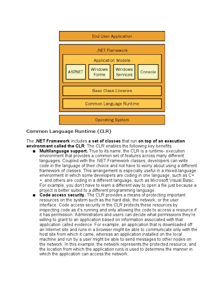 Common Language Runtime (CLR) | PDF | Software Framework | Class (Computer Programming)
