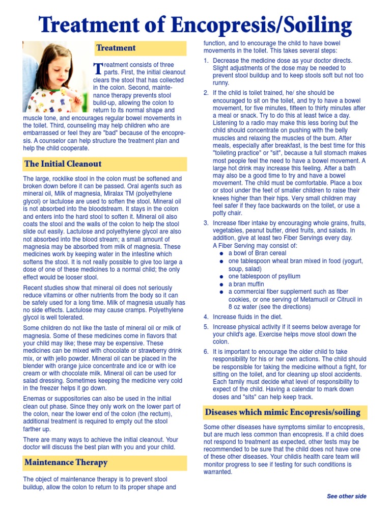 Treatment of Encopresis | PDF | Human Feces | Dietary Fiber