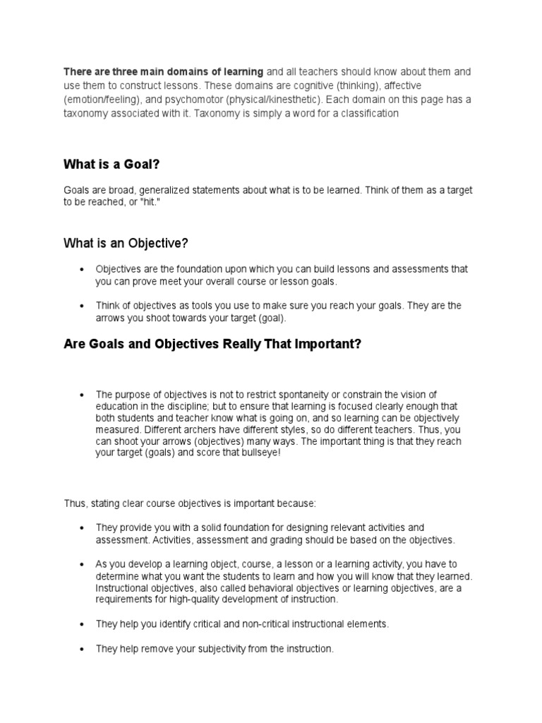 There Are Three Main Domains of Learning | PDF | Attitude (Psychology ...