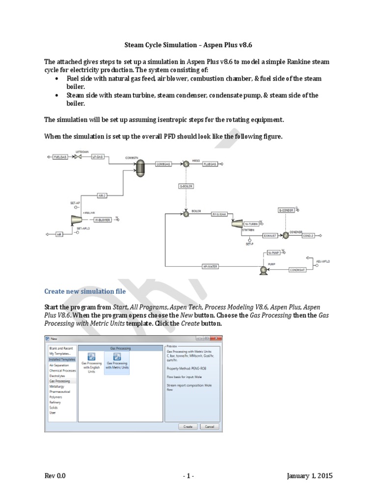 Steam Cycle Simulation in Aspen Plus | PDF | Boiler | Combustion