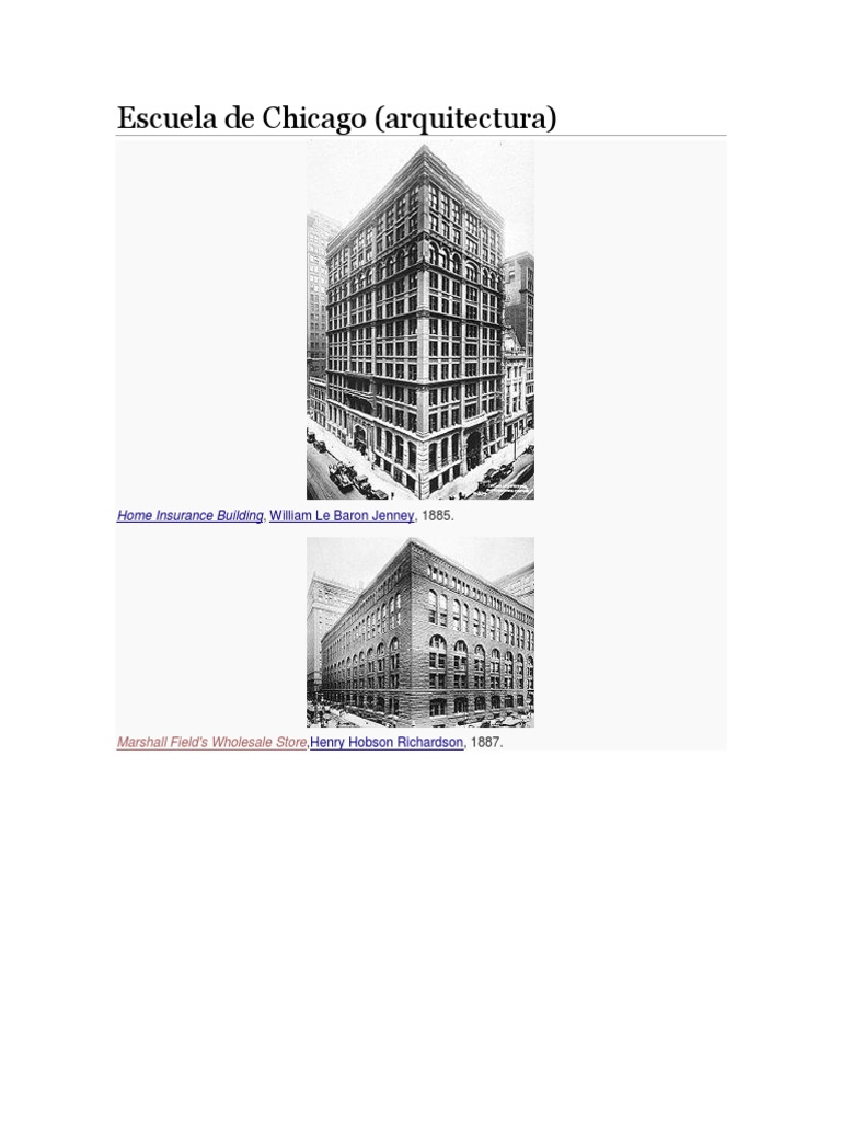 Escuela de Chicago | PDF | Diseño arquitectonico | Arquitectura
