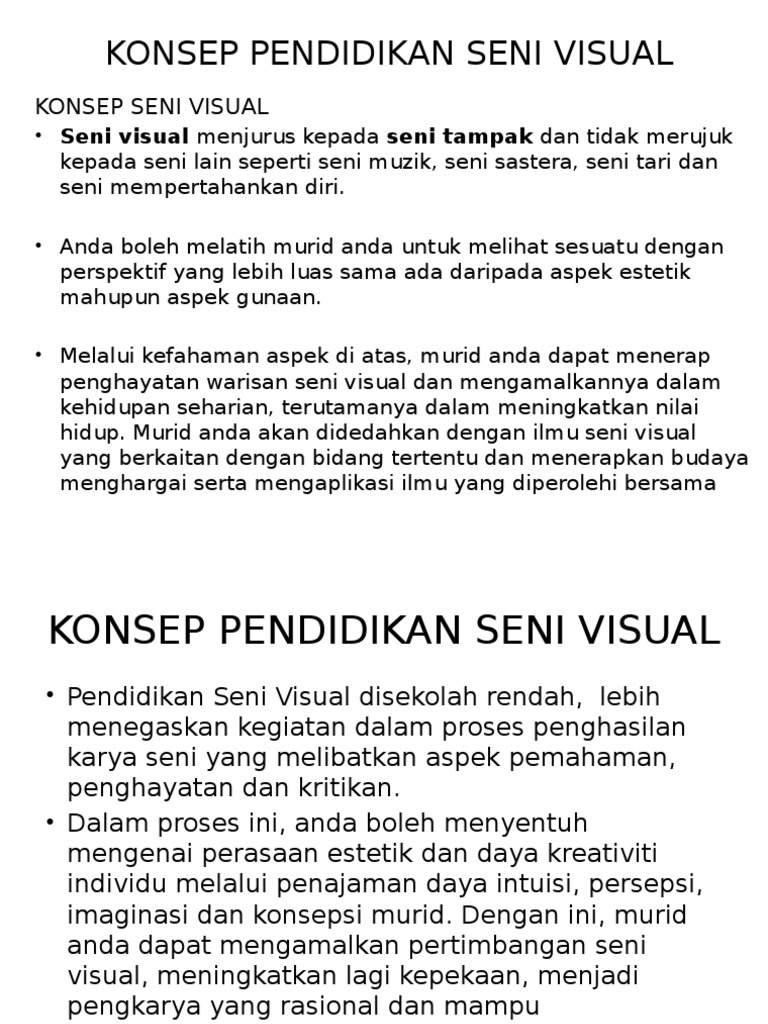 Konsep Pendidikan Seni Visual di Sekolah | PDF | Karier & Perkembangan