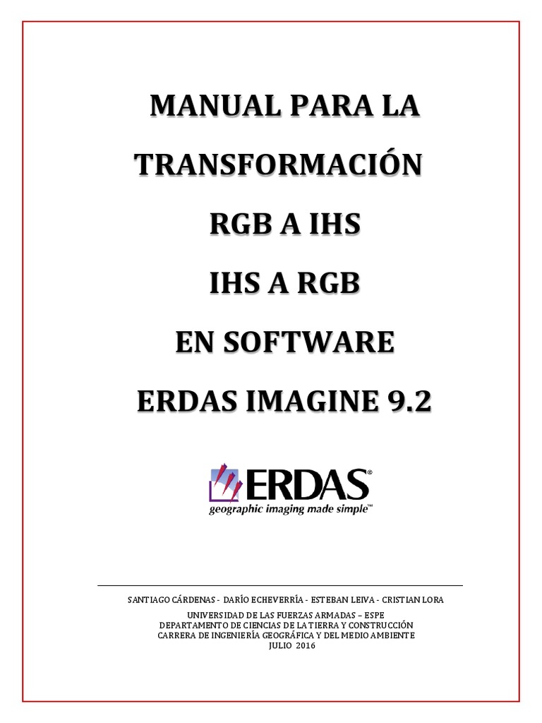 Manual para Transformacion de RGB A Ihs y de Ihs A RGB | Descargar ...