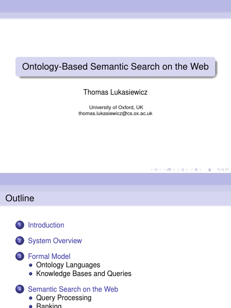 Ontology-Based Semantic Search On The Web | PDF | Semantic Web ...