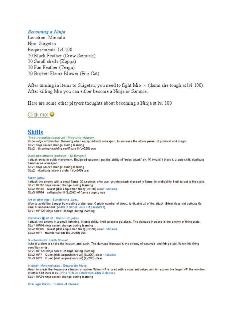 Ninja Guide - Iruna | PDF | Nature