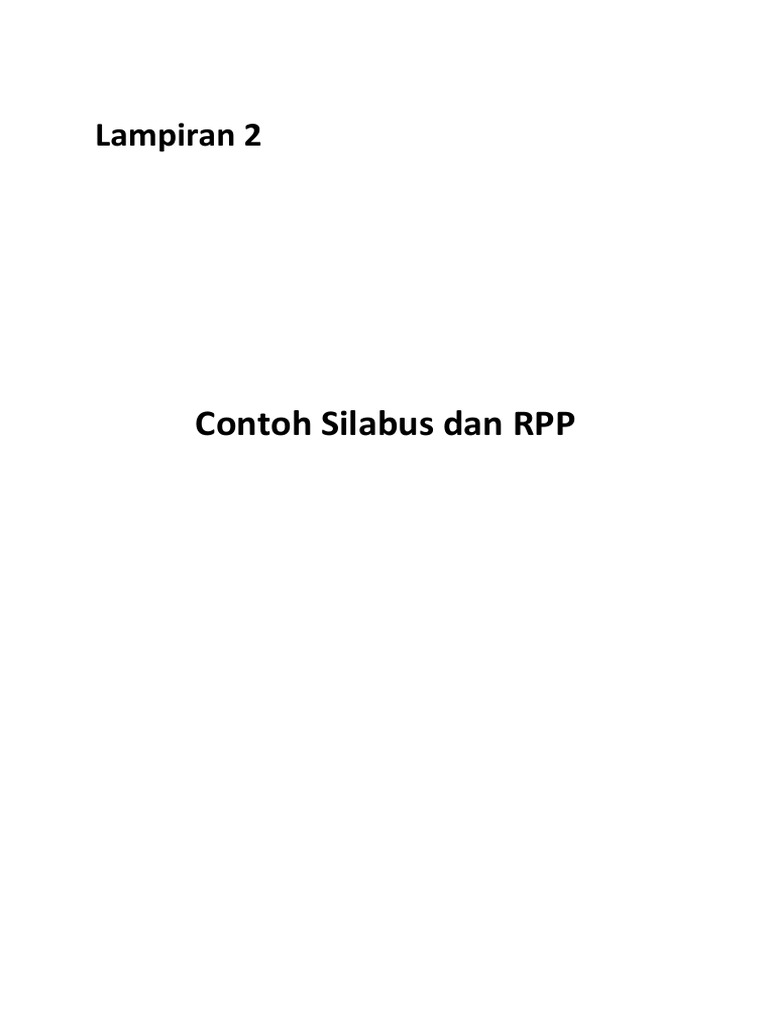 Contoh Silabus Dan RPP Kurikulum 2013 PDF | PDF