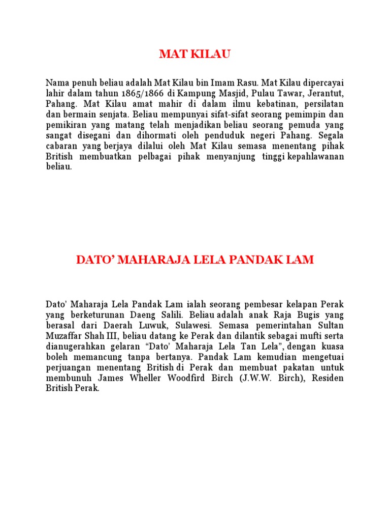 Mat Kilau | PDF