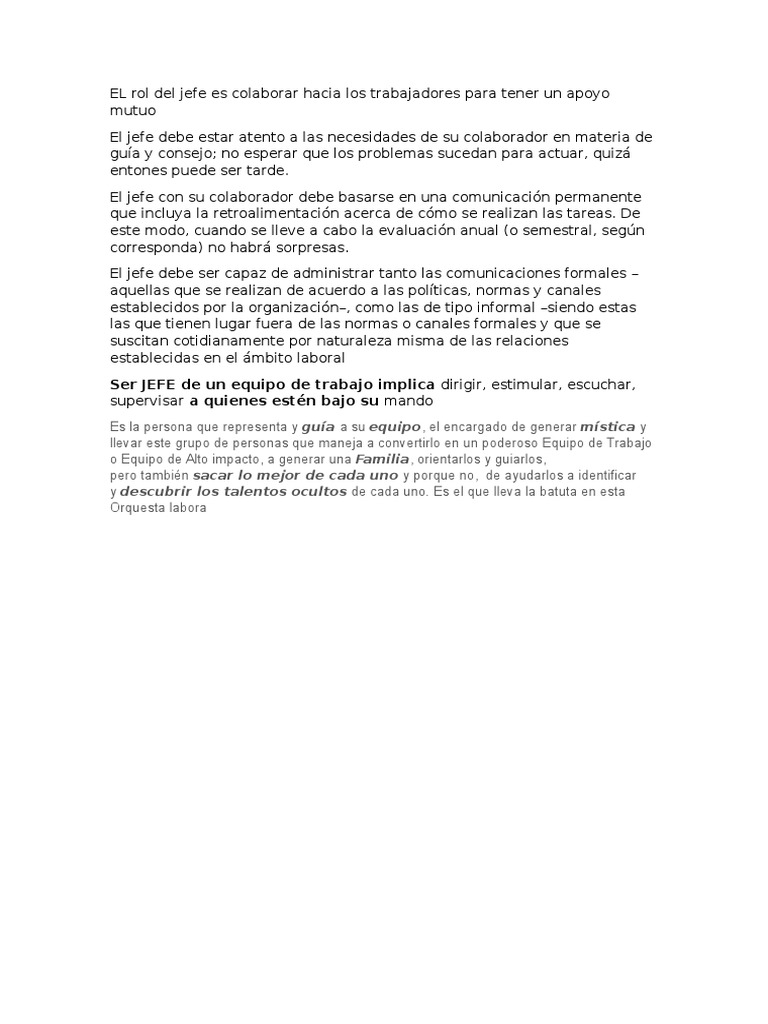El Rol Del Jefe | PDF