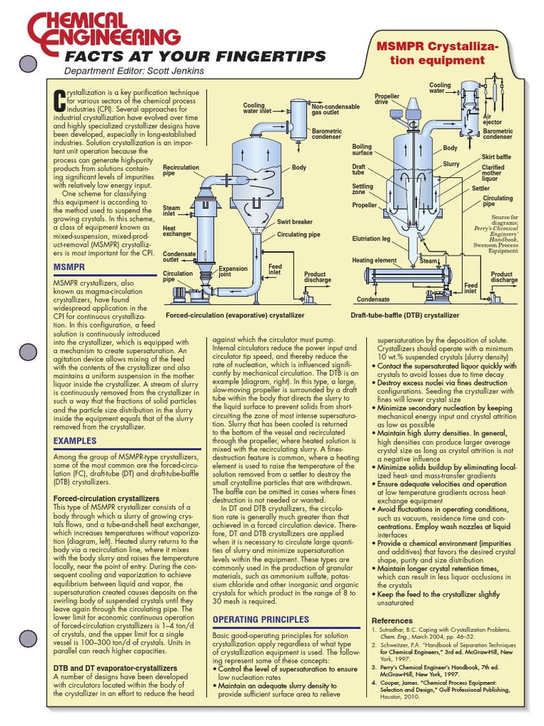 MSMPR Crystallization Equipment Overview | PDF | Crystallization | Chemistry