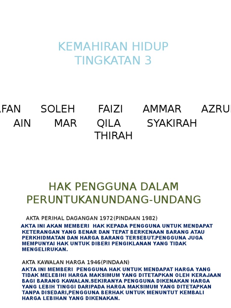 Kemahiran Hidup Form 3 | PDF