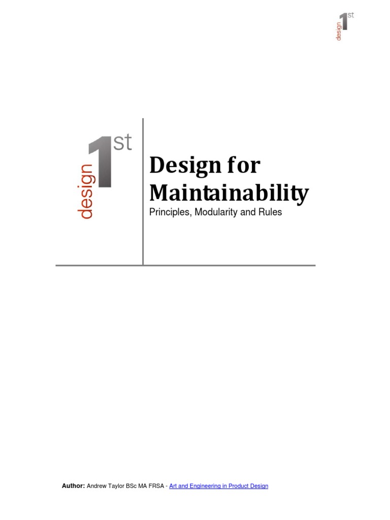 Design For Maintainability: Principles, Modularity and Rules | PDF ...