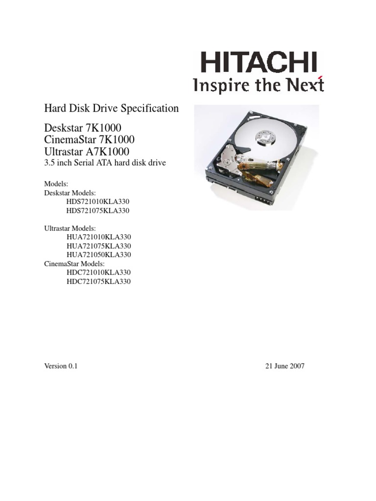 Hard Disk Drive Specification | PDF | Hard Disk Drive | Computing Hard Disk Drive Specification | PDF | Hard Disk Drive | Computing