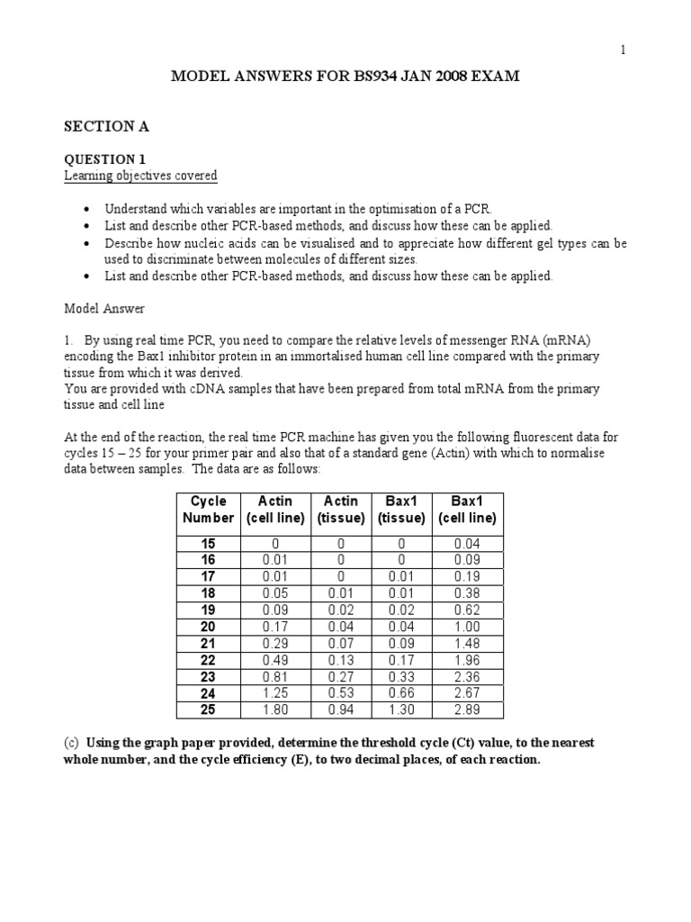 Mock Exam Model Answers | PDF | Chromatography | Dna Sequencing