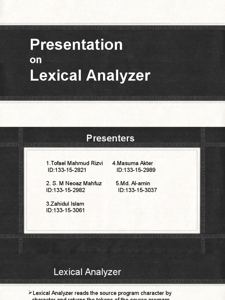 Lexical Analyzer Pdf Syntax Logic Metalogic 