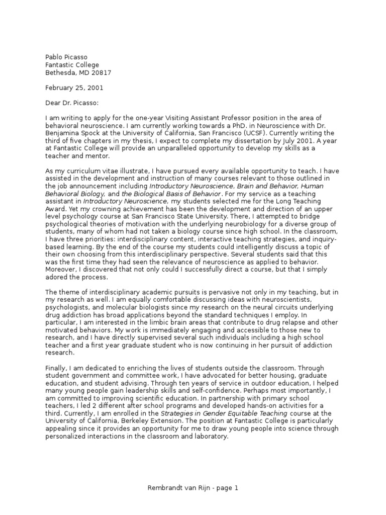 Launching Your Acad Job Search Sample Rembrandt | PDF | Relapse ...