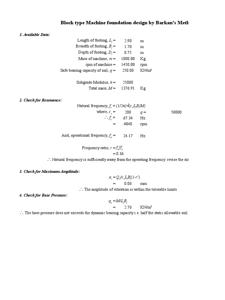 Machine Foundation Design | PDF