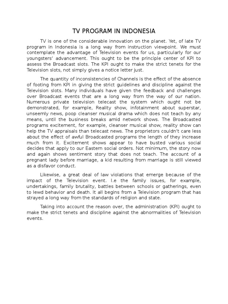 TV Program in Indonesia | PDF