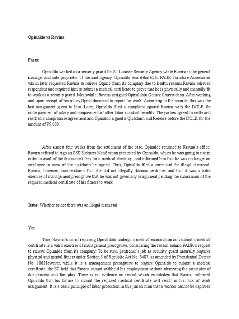 Opinaldo Vs Ravina | PDF | Due Process Clause | Fourteenth Amendment To ...