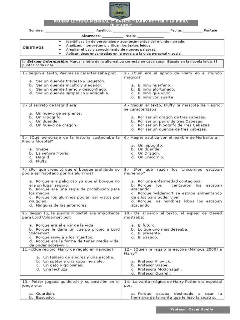 Harry Potter y La Piedra Filosofal | PDF | Harry Potter | Universo ...