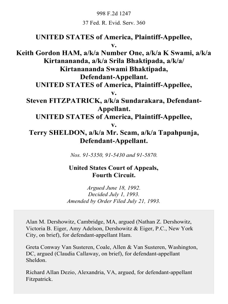 United States v. Keith Gordon Ham, A/K/A Number One, A/K/A K Swami, A/K ...