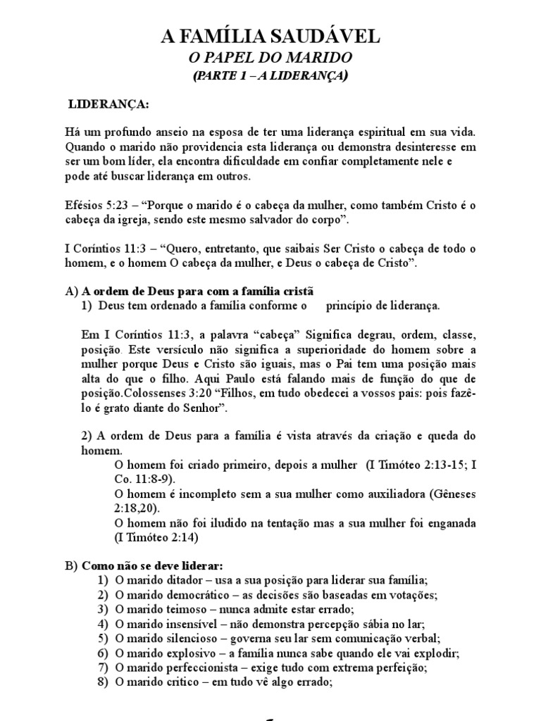 Papel Do Marido Download Grátis Pdf Primeira Epístola Aos Coríntios
