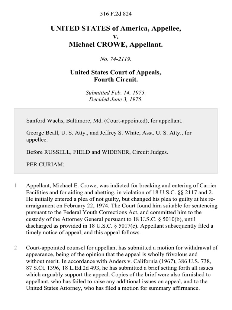 Appeal Decision: Michael Crowe Case | PDF | Plea | Plea Bargain