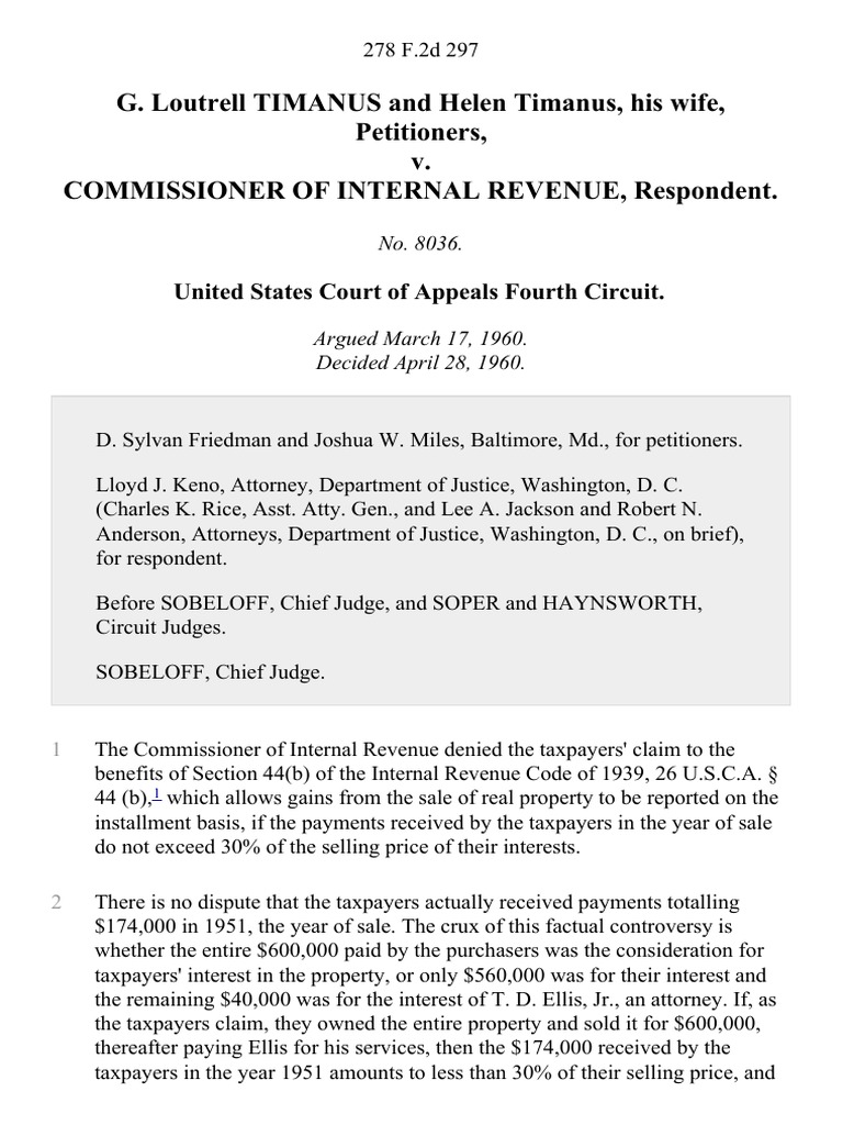 G. Loutrell Timanus and Helen Timanus, His Wife v. Commissioner of ...