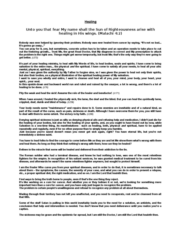 Healing | PDF | Faith Healing | Religious Belief And Doctrine