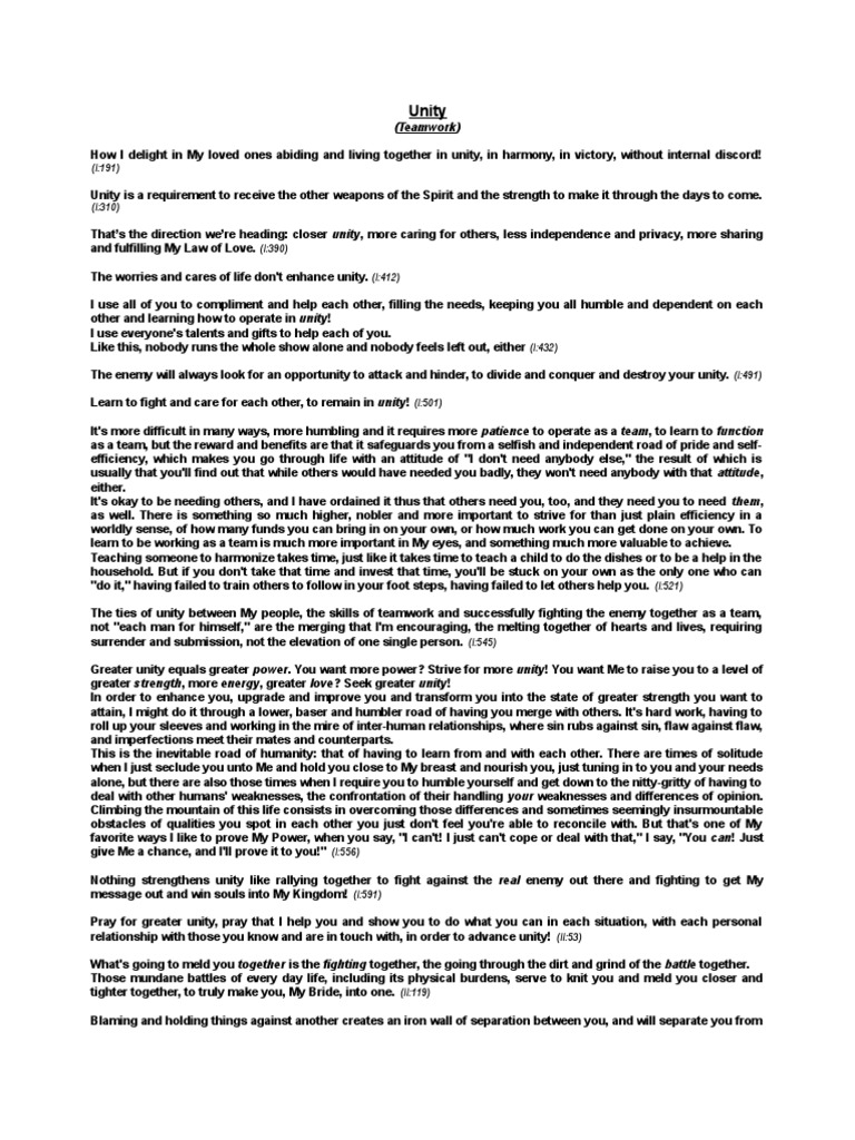 Unity (Teamwork) | PDF