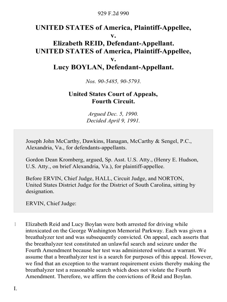 United States v. Elizabeth Reid, United States of America v. Lucy ...